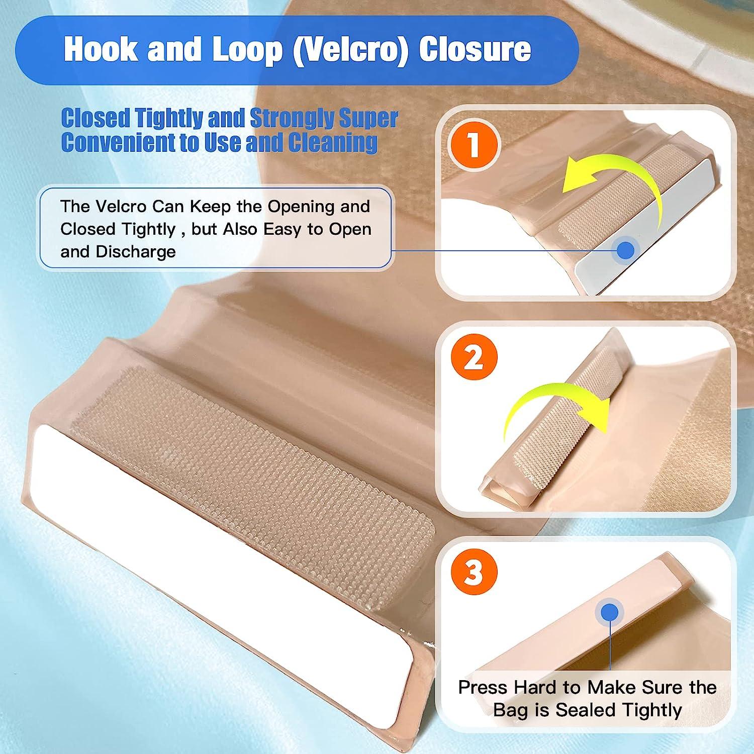 Colostomy Bag One-Piece System with Hook & Loop Closures - Drainable ...