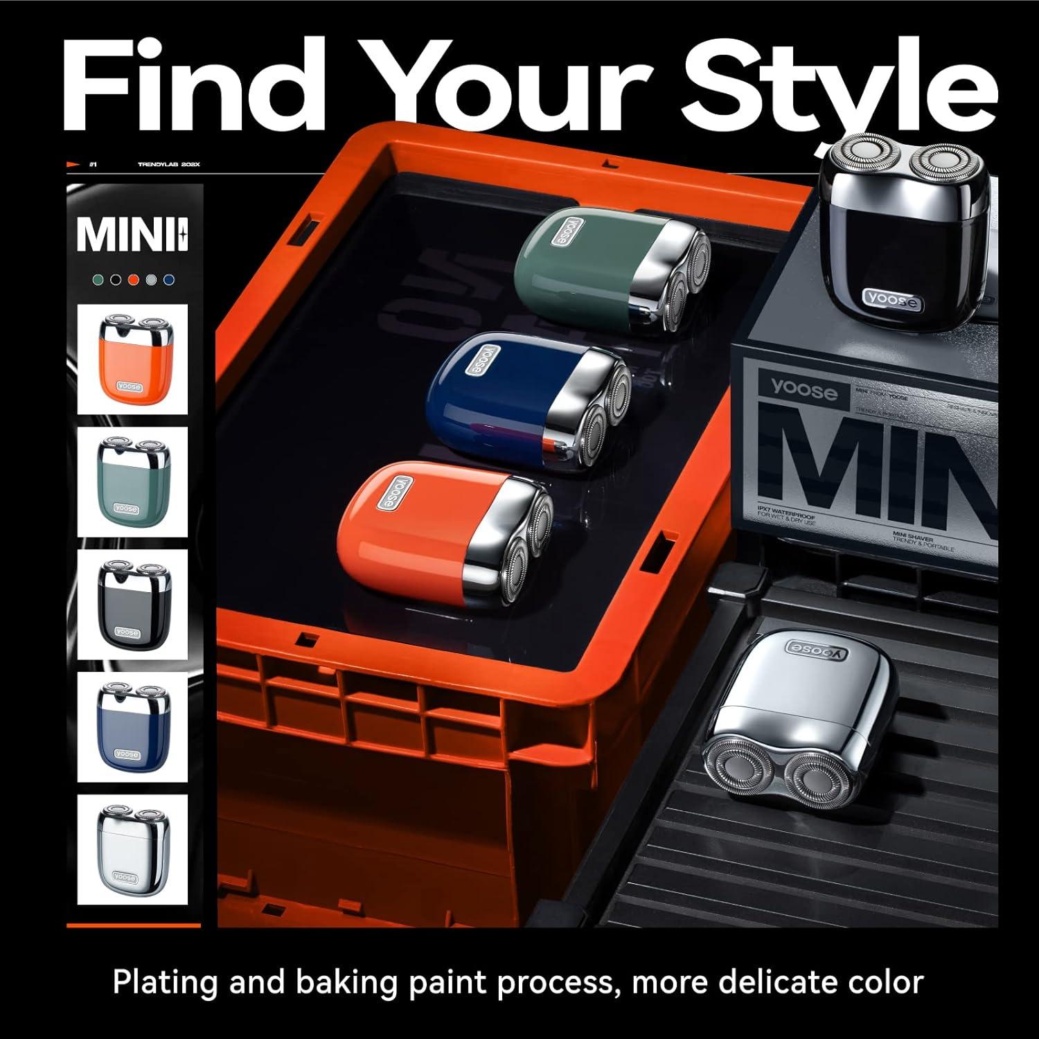Yoose Mini Rotary Shaver Electric Razor for Men - Close Shave, IPX7 ...