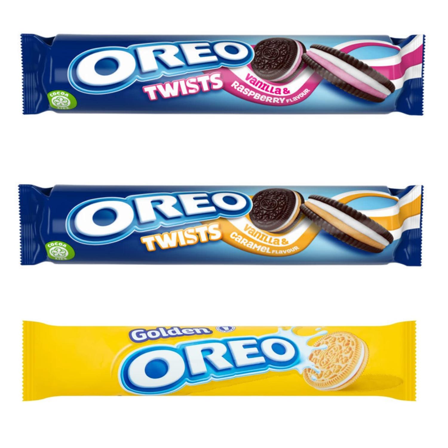 Oreo Twists Vanilla & Caramel Flavour Oreo Twists Vanilla & Raspberry ...