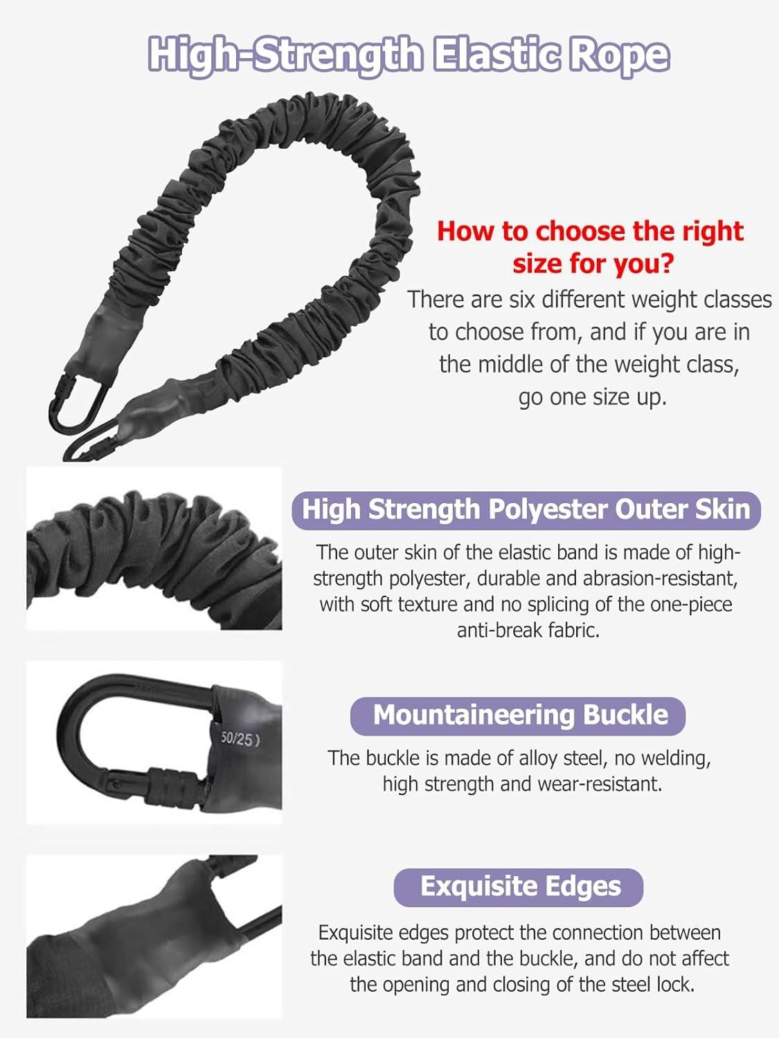 Bungee Fitness Equipment Set - Heavy Cord Bungee Dance Resistance Belt ...