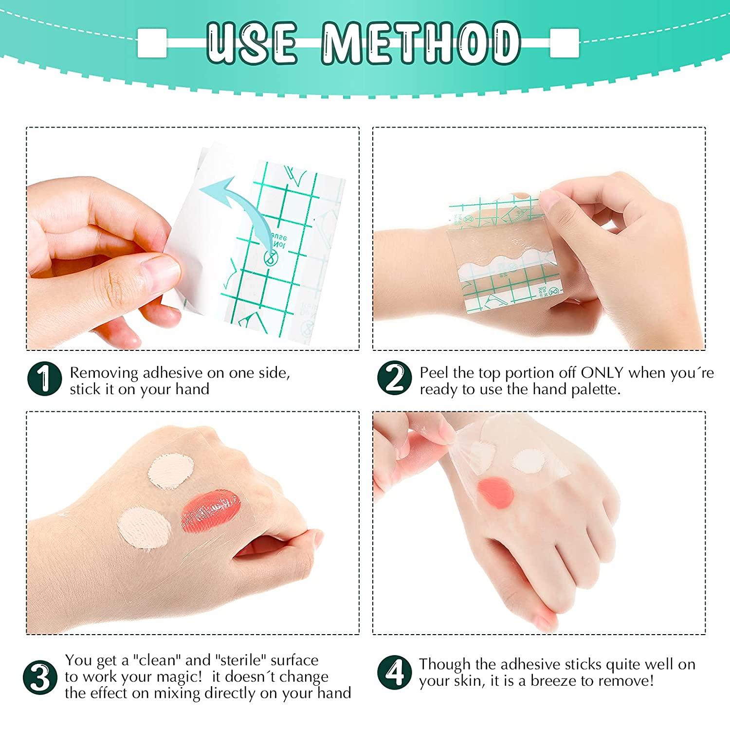 50 Pieces Hand Palette, Single Use Makeup Hand Palette Disposable ...