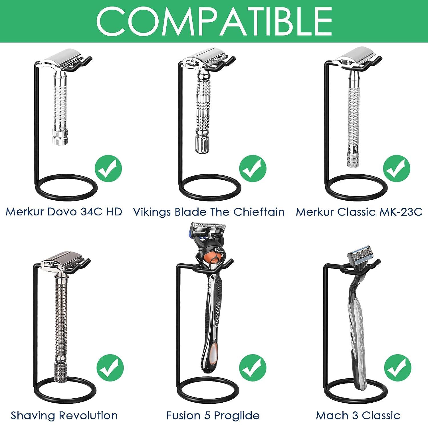 Linkidea Stainless Steel Safety Razor Stand | Shaving Brush Holder for ...