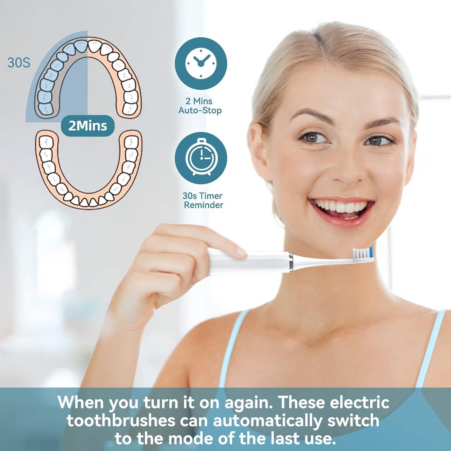 Mitimi Rechargeable Electric Toothbrush with 40000VPM | 5 Modes, Smart Timer, IPX7 Waterproof ...