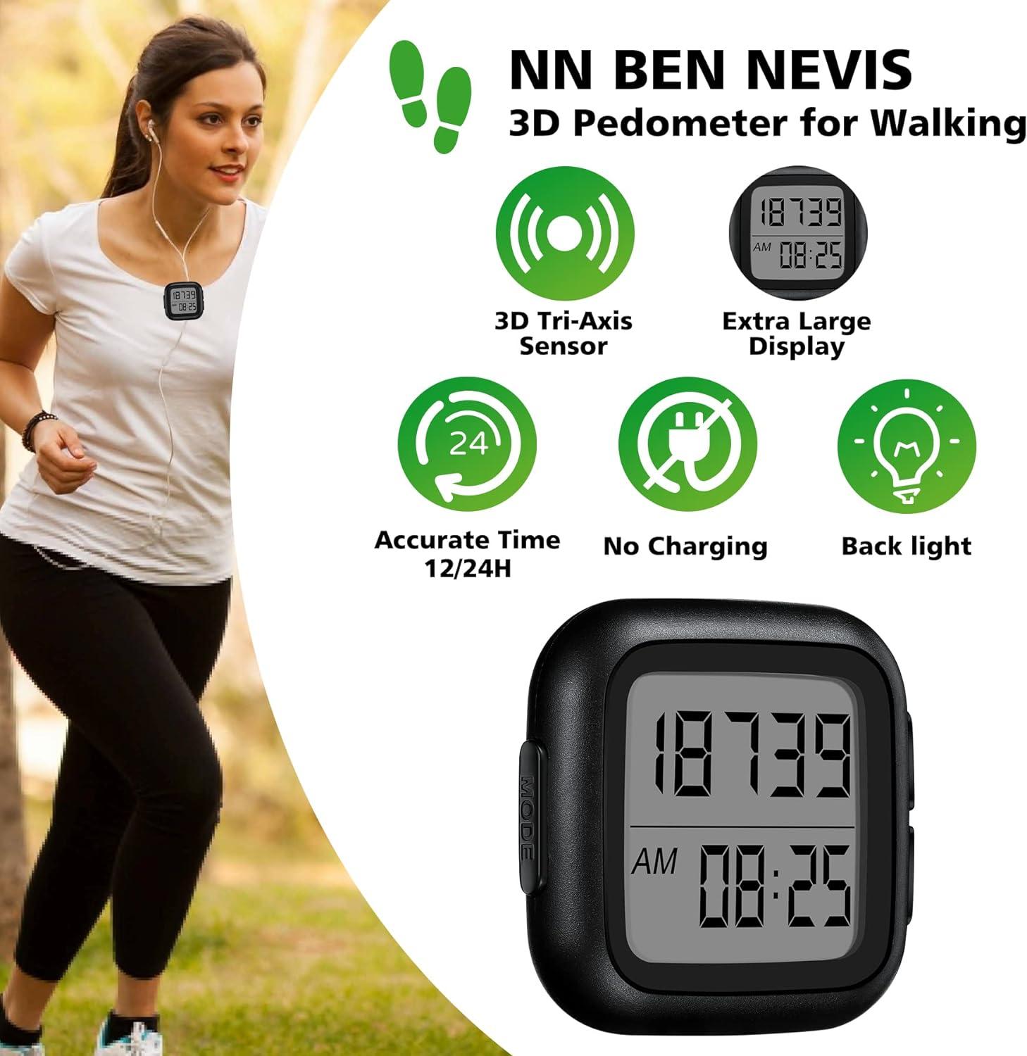 3D Pedometer for Walking - Step Counter with Large Display and Backlight | Accurate Activity ...