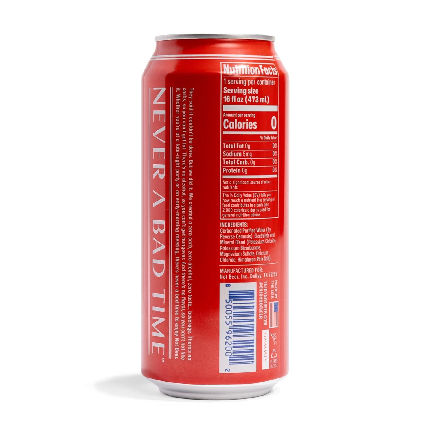 Not Beer American Sparkling Water - Unflavored Mineral & Electrolyte ...