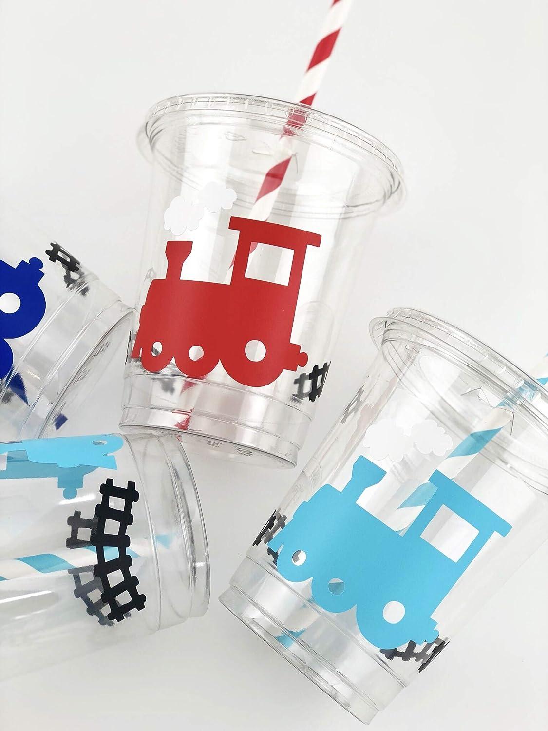 Train Party Cups - Set of 12 | Transportation Birthday Supplies for ...