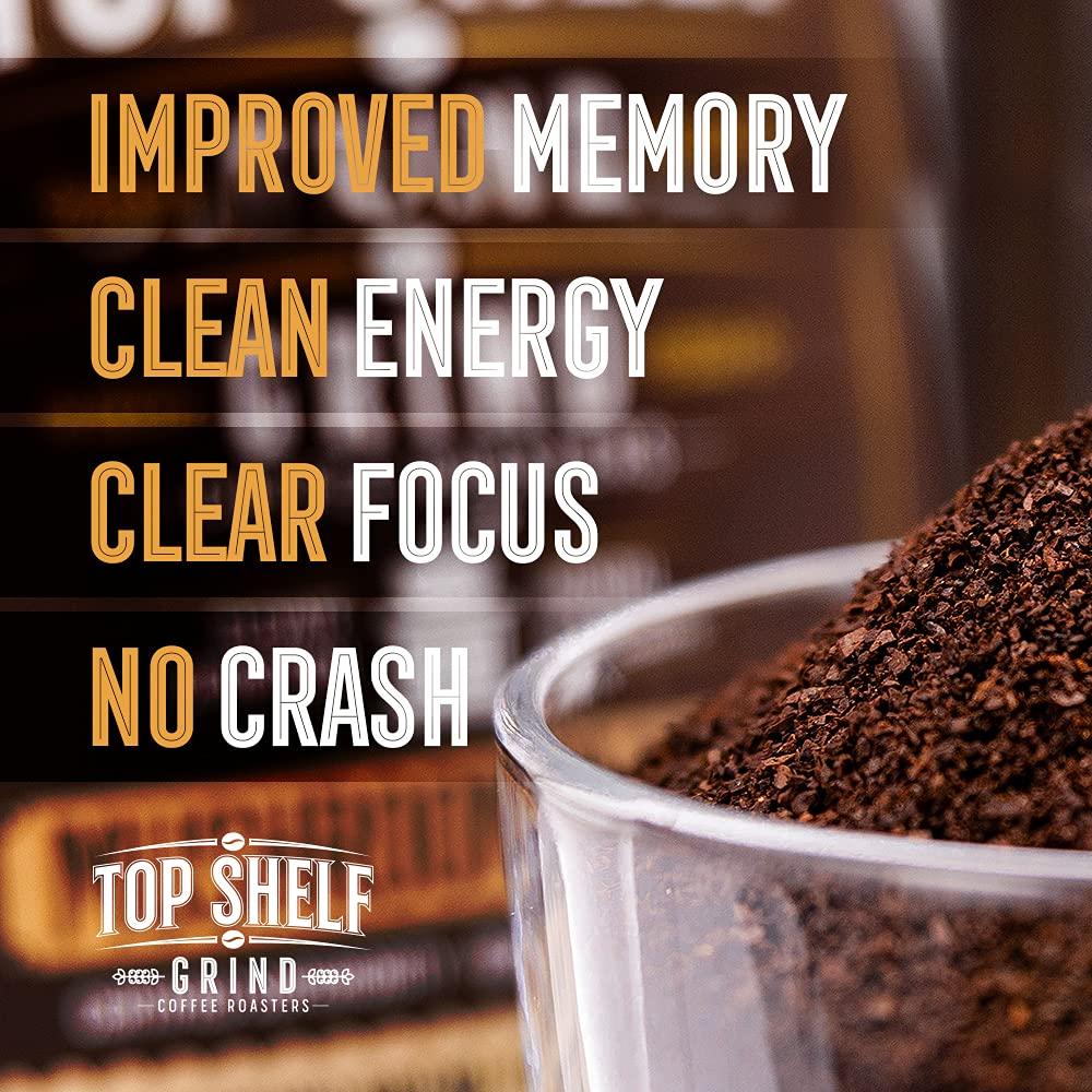 Organic Lions Mane Mushroom Coffee Ground Dark Roast for Focus & Memory ...