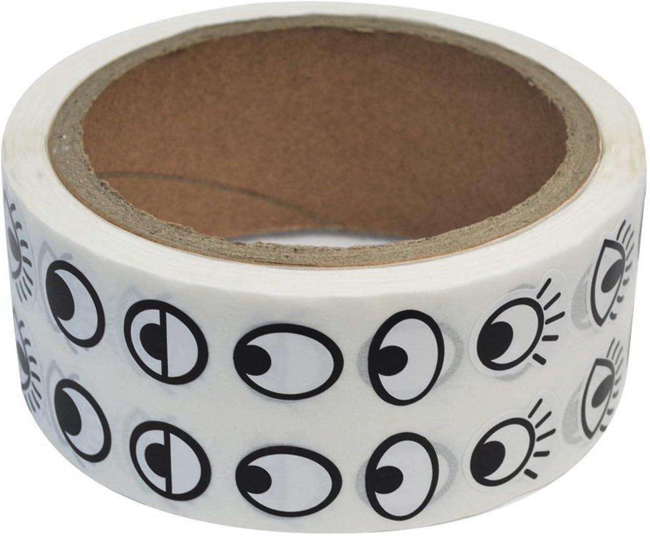 Lependor Black White Eye Stickers Labels -2000 Pcs Per Roll Black and ...