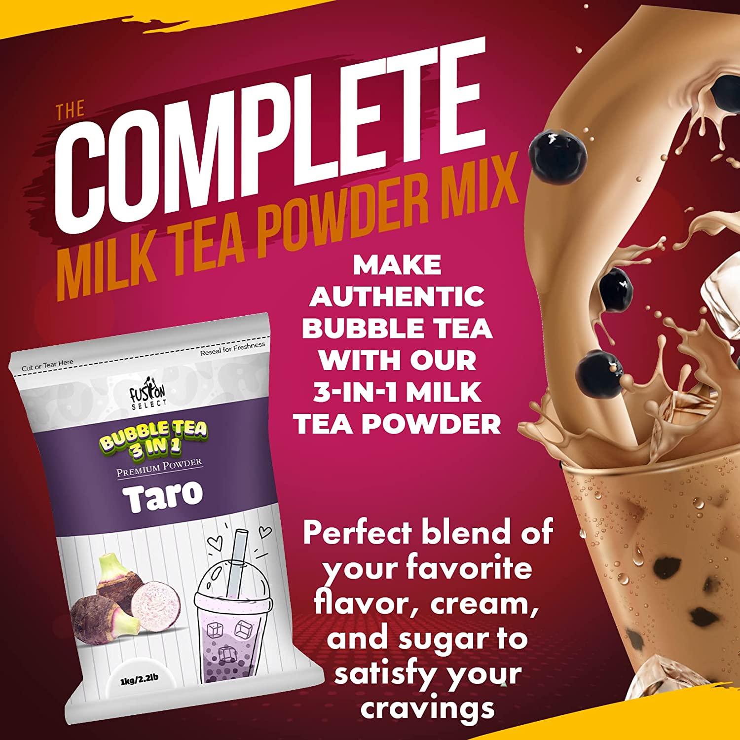 Fusion Select DIY Bubble Tea Kit Taro Flavor XL Boba Straws Shaker ...