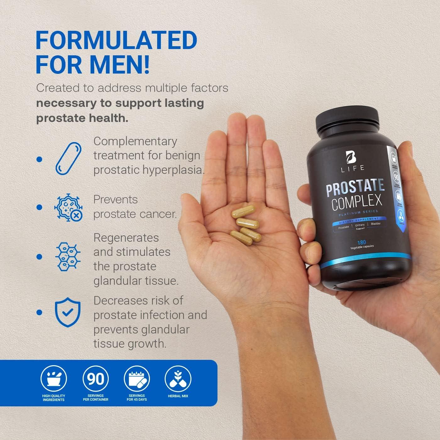 Prostate Supplement for Men 180 Caps - with Saw Palmetto, Pumpkin Seeds ...