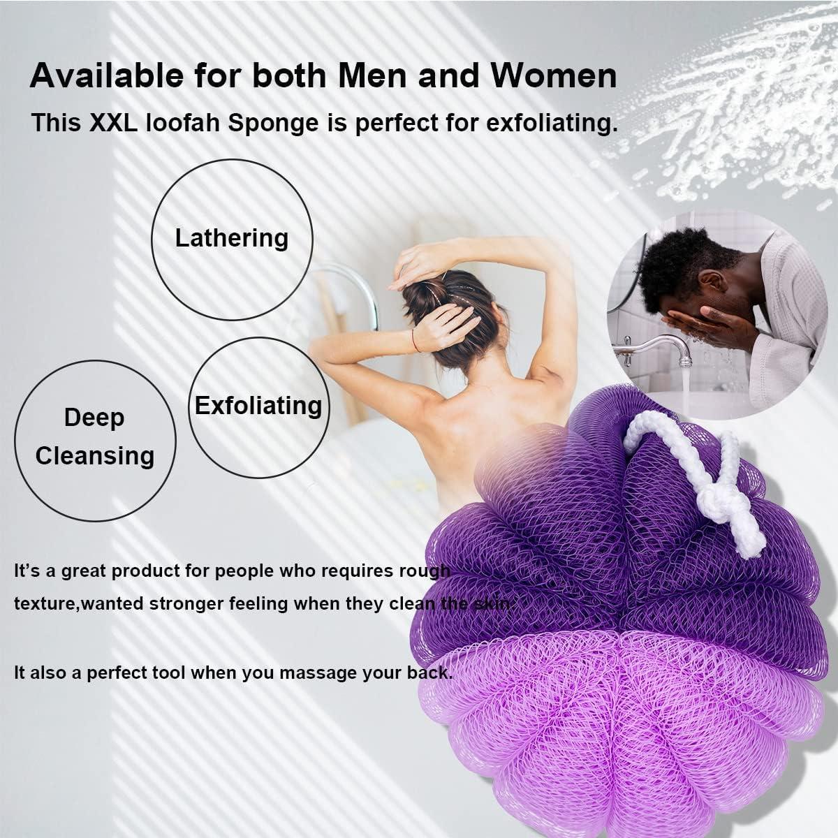 PPHAO Back Scrubber for Shower - XXL Loofah Sponge 100g - 4 Pack ...