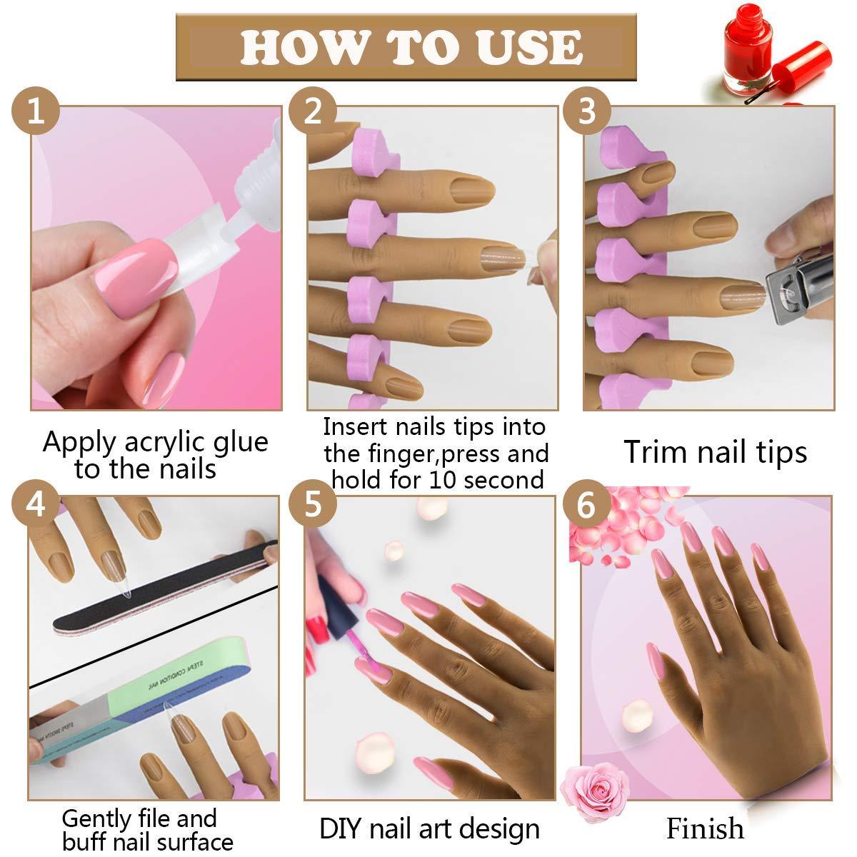 Female Silicone Practice Hand for Acrylic Nails - Flexible & Life-Size ...