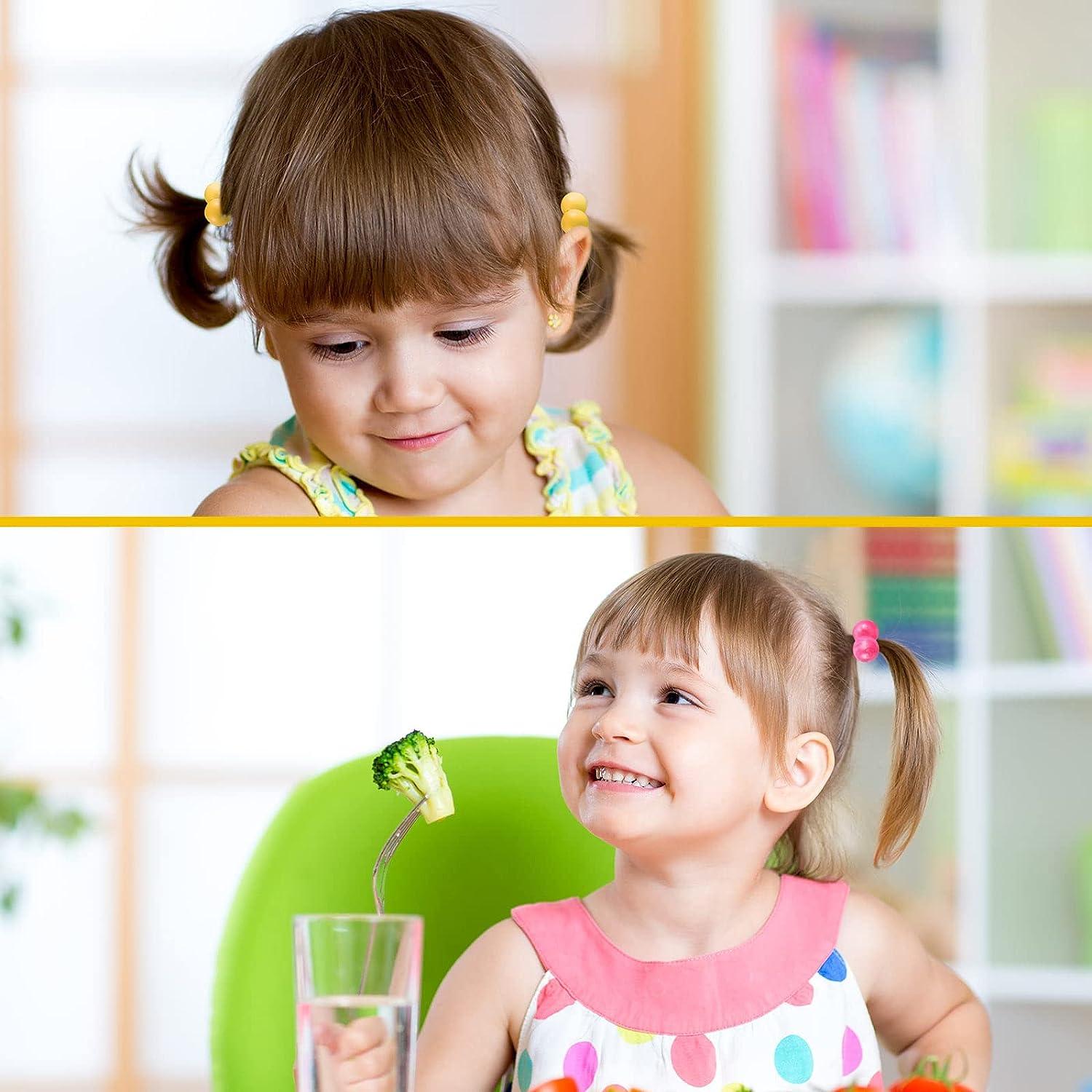 JenPen 60-Piece Colorful Twin Bead Ponytail Holders | Elastic Hair ...