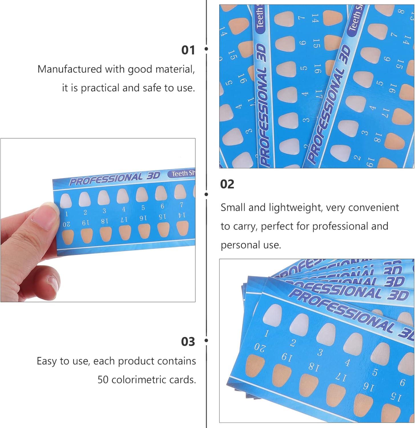 Exceart 50-Piece Tooth Shade Shadow Card Set for Dental Color ...