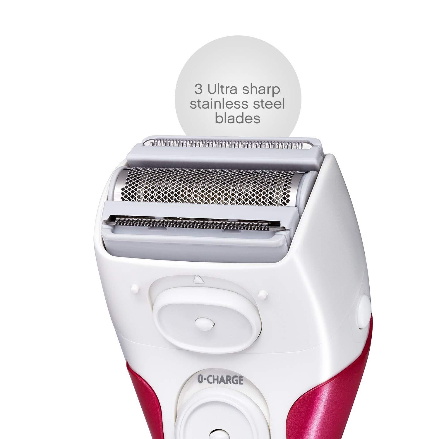 Panasonic ES2207P Women's Electric Shaver Cordless 3 Blade Razor with ...