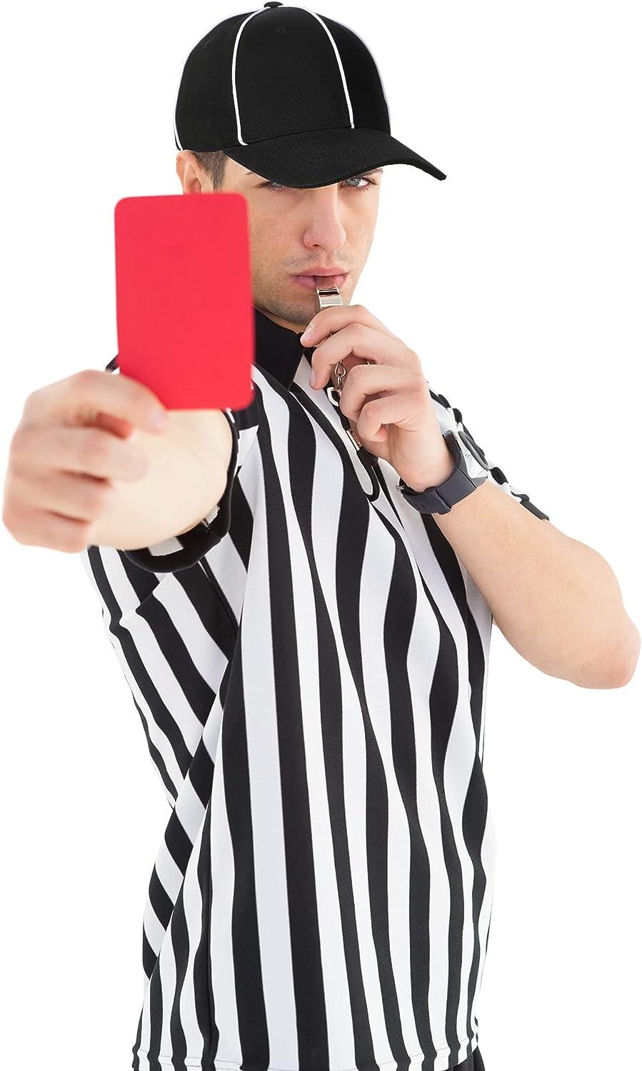 Geyoga 4 Pcs Men's Official Referee Costume Set - Black & White Stripe ...