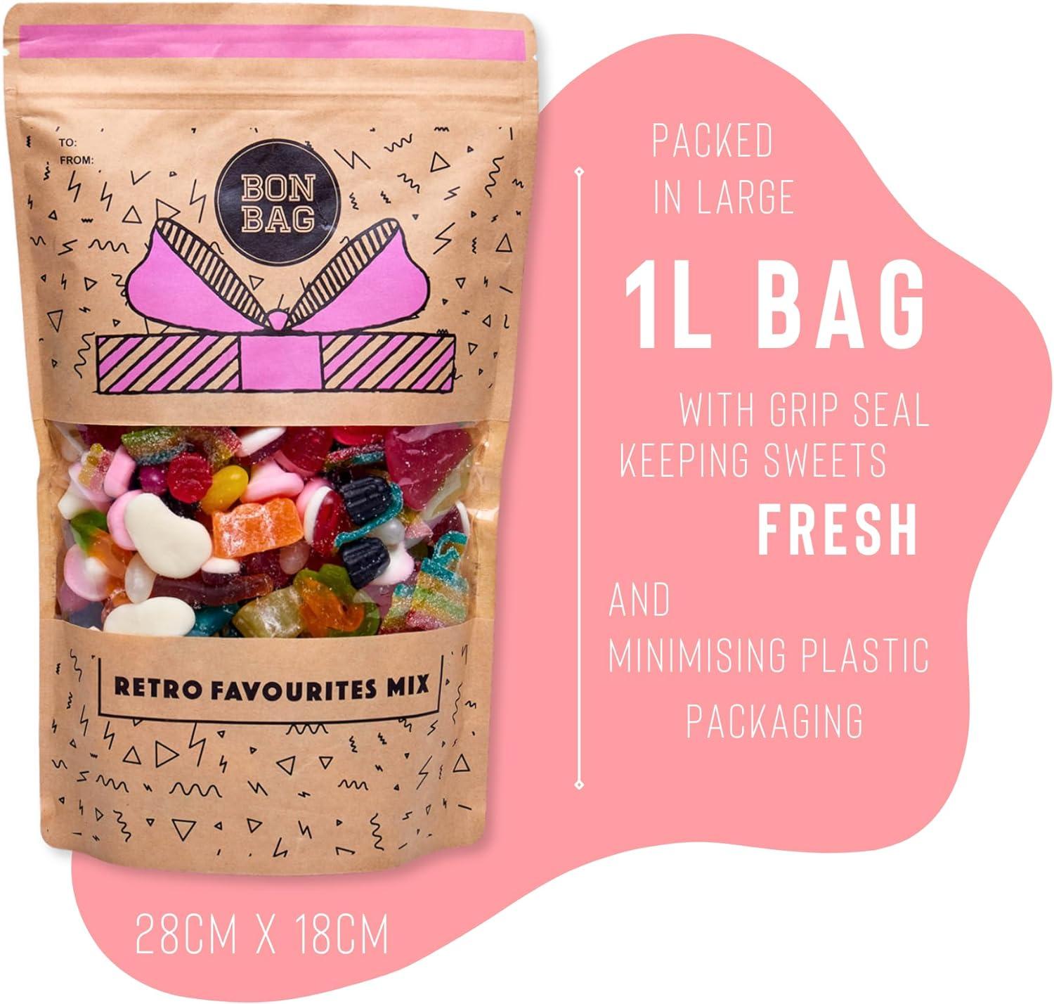 BON BAG - Classic Retro Favourites Pick And Mix Sweets 1L Pouch Party ...