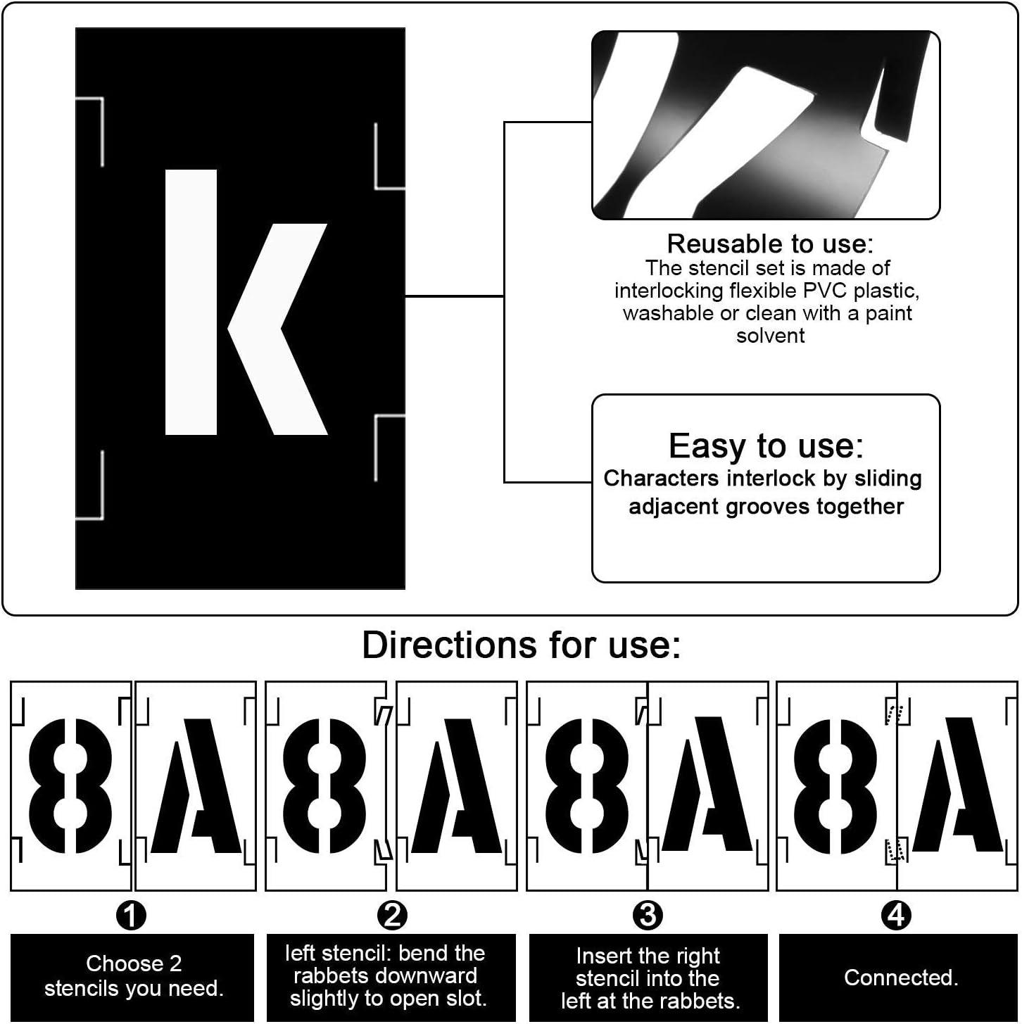 Attisstore 1 Plastic Letter & Number Stencil Set - 138 Piece ...