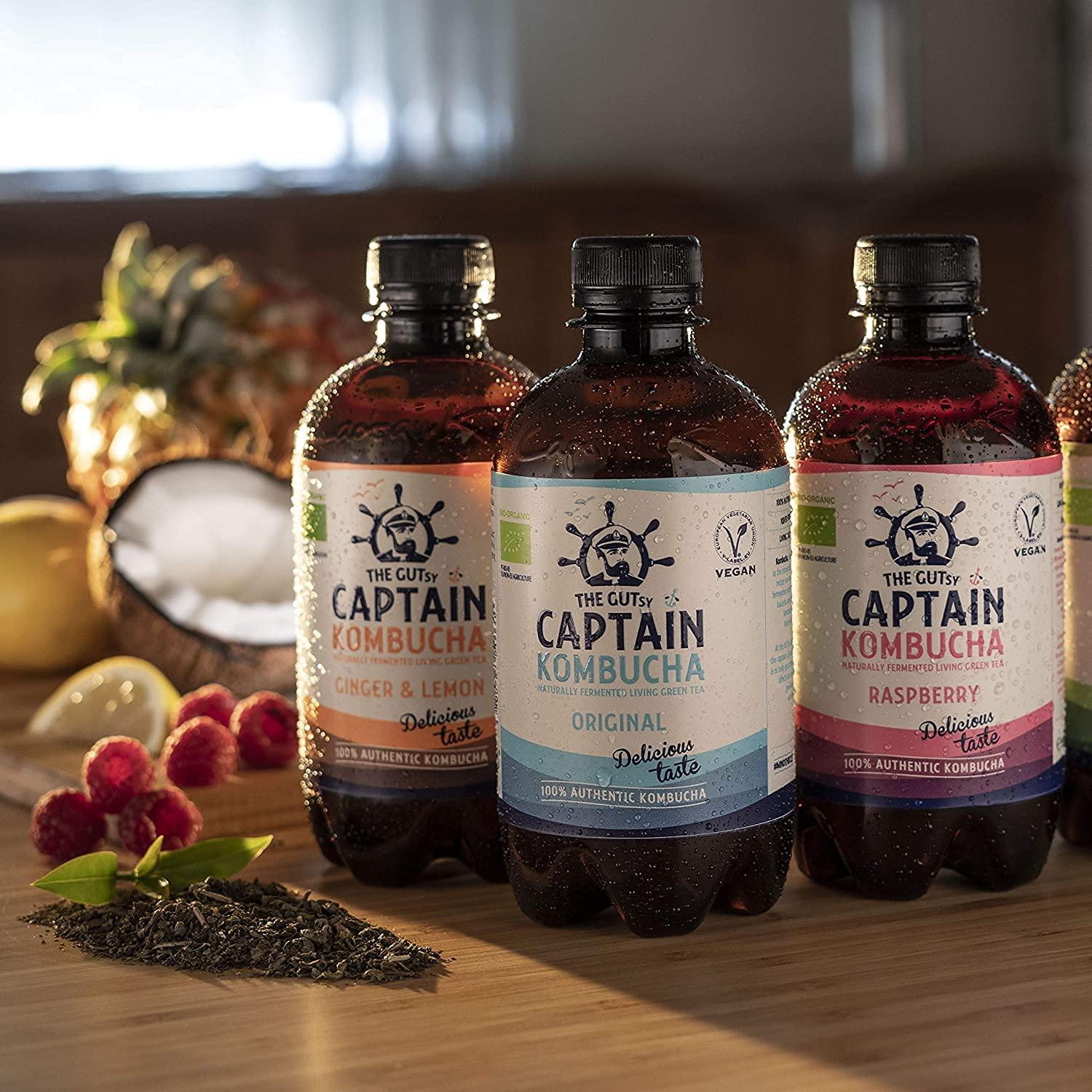 Gutsy Captain Kombucha - Raw Vegan Kombucha Tea with Live Cultures (12 ...