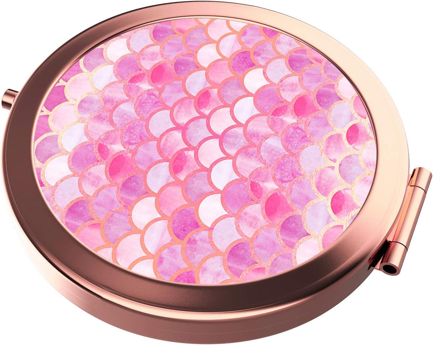 Imiao Rose Gold Compact Makeup Mirror with 2x/1x Magnification ...