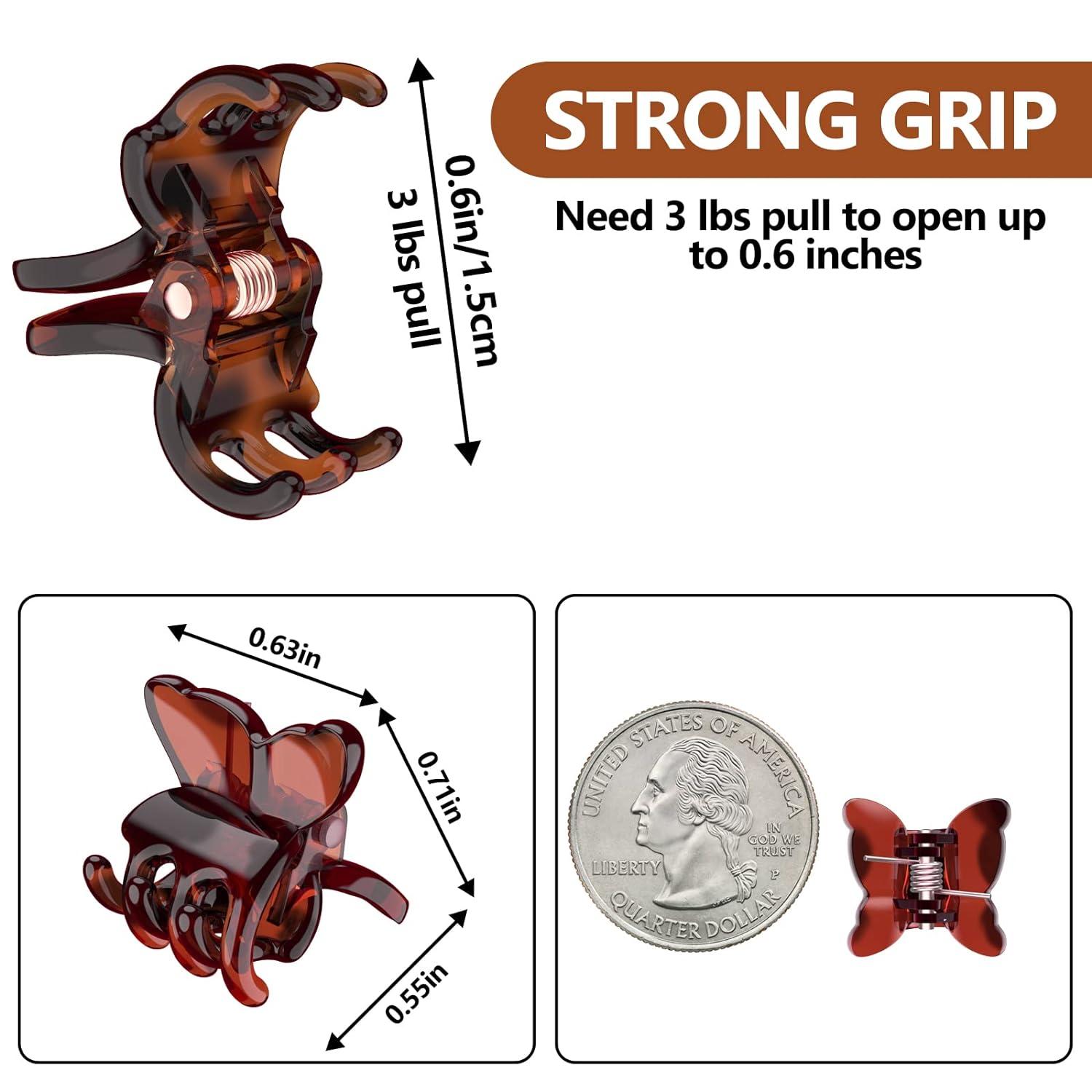 ADRIONE Mini Butterfly Hair Clips - 100 Pack Small Clips for Women's ...