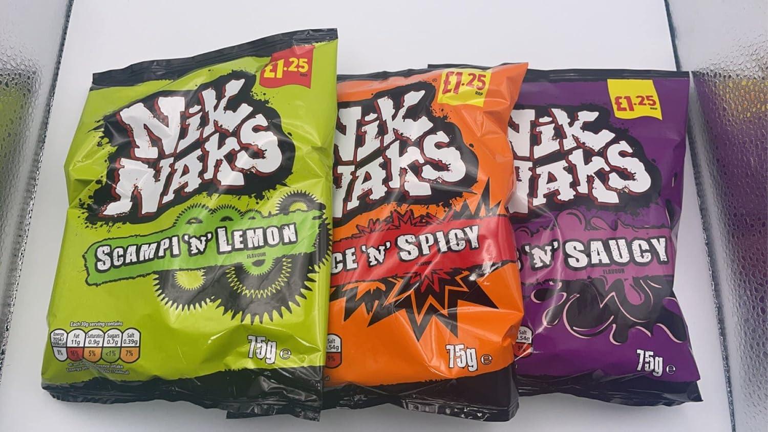 A pack of 3 Nik Naks Crisps Corn Snacks Flavor | Nik Naks Nice & Spicy ...