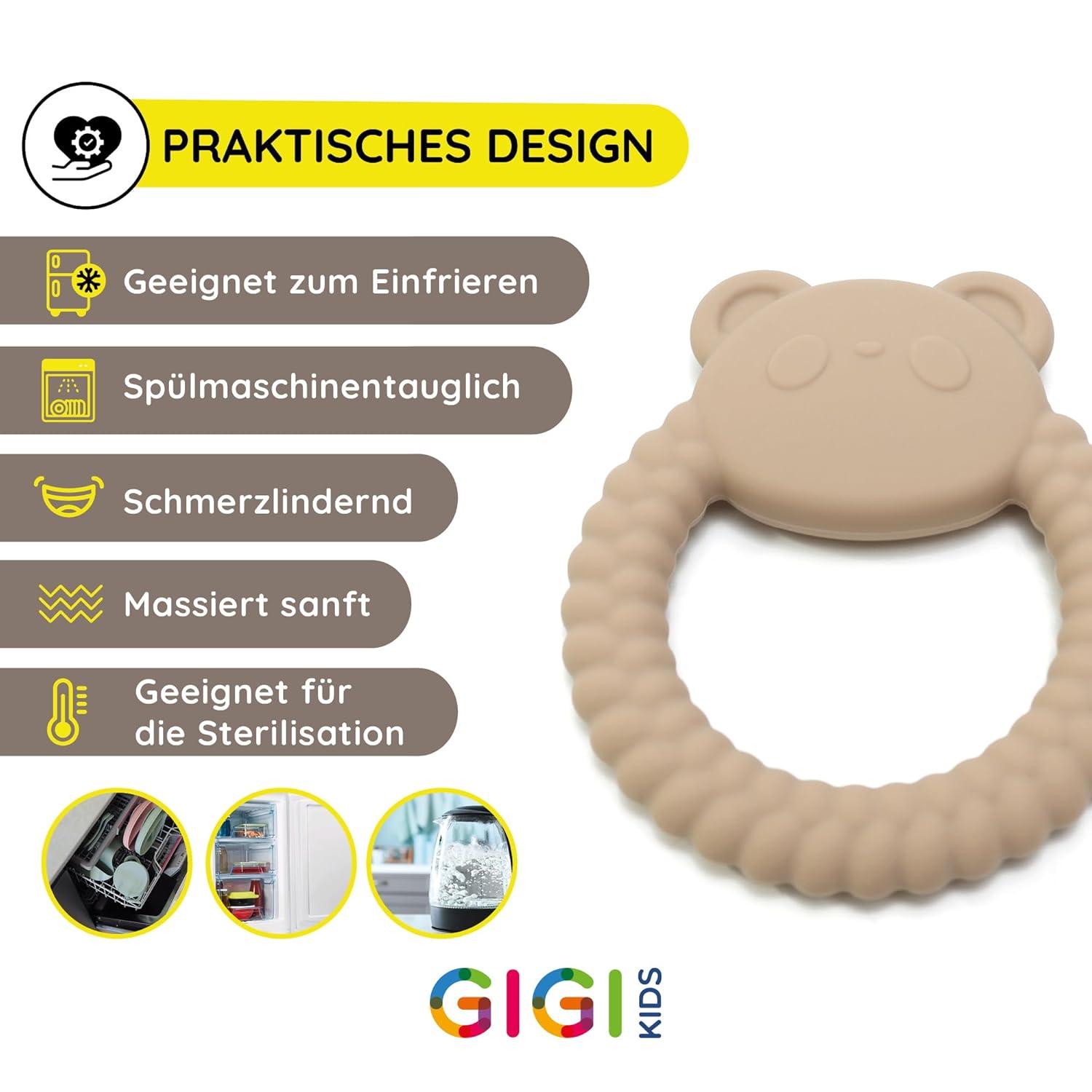 Gigi Kids Bei ring Panda - BPA-Free Silicone Baby Teething Ring ...