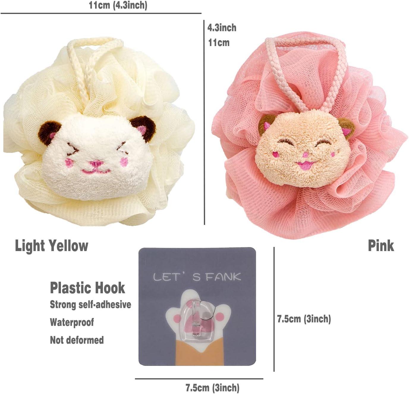 Cute Anime Cat Body Loofah Sponge for Shower - Soft Large Back Scrubber ...