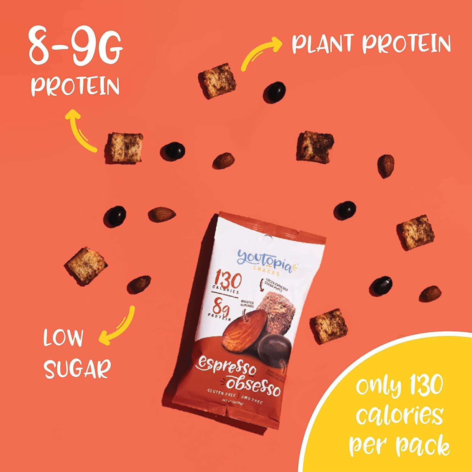 Youtopia Snacks Espresso Obsesso 130 Cal High Protein Mix - 30 Count ...