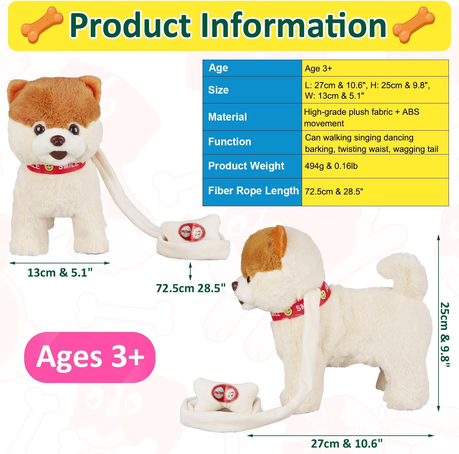 Marsjoy Walking Dog Toy - Interactive Musical Singing Puppy with Leash ...