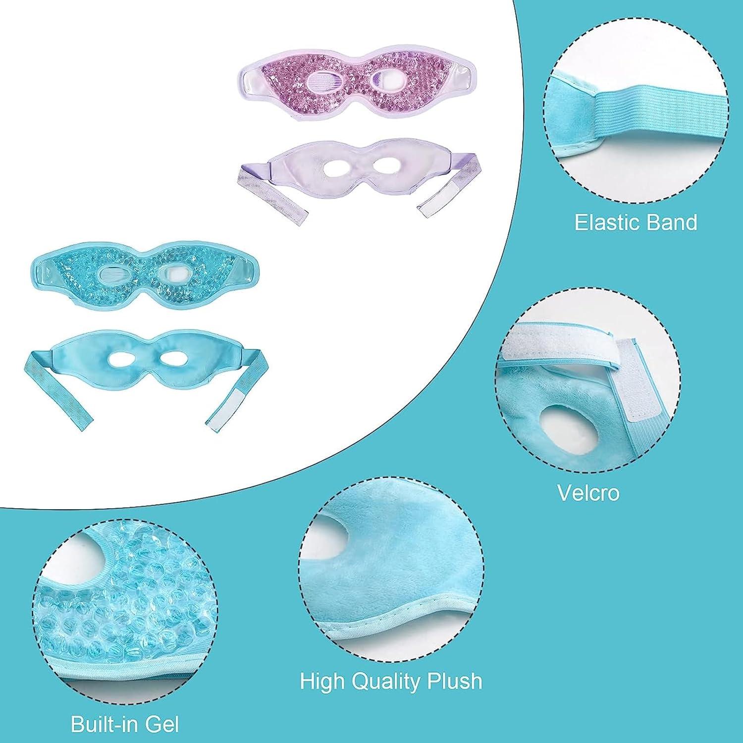 EXBTAY 2-Piece Cooling Eye Mask Set | Reusable Gel Masks for Migraine ...