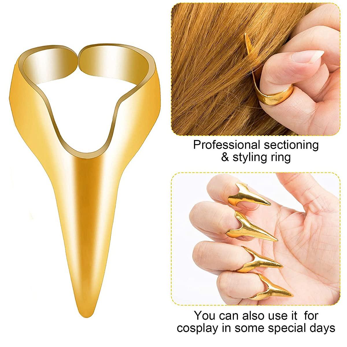 30-Piece Hair Parting Tool Finger Rings for Easy Braiding - Pinky Hair ...