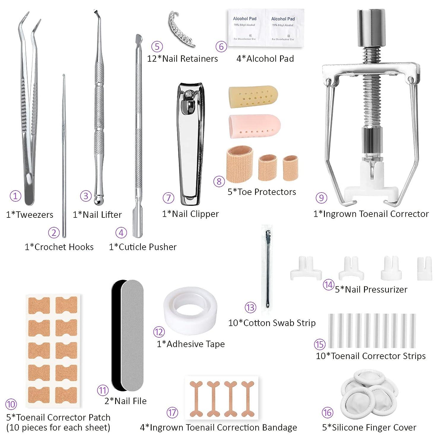 Professional Ingrown Toenail Treatment Kit - Includes Corrector Tool ...