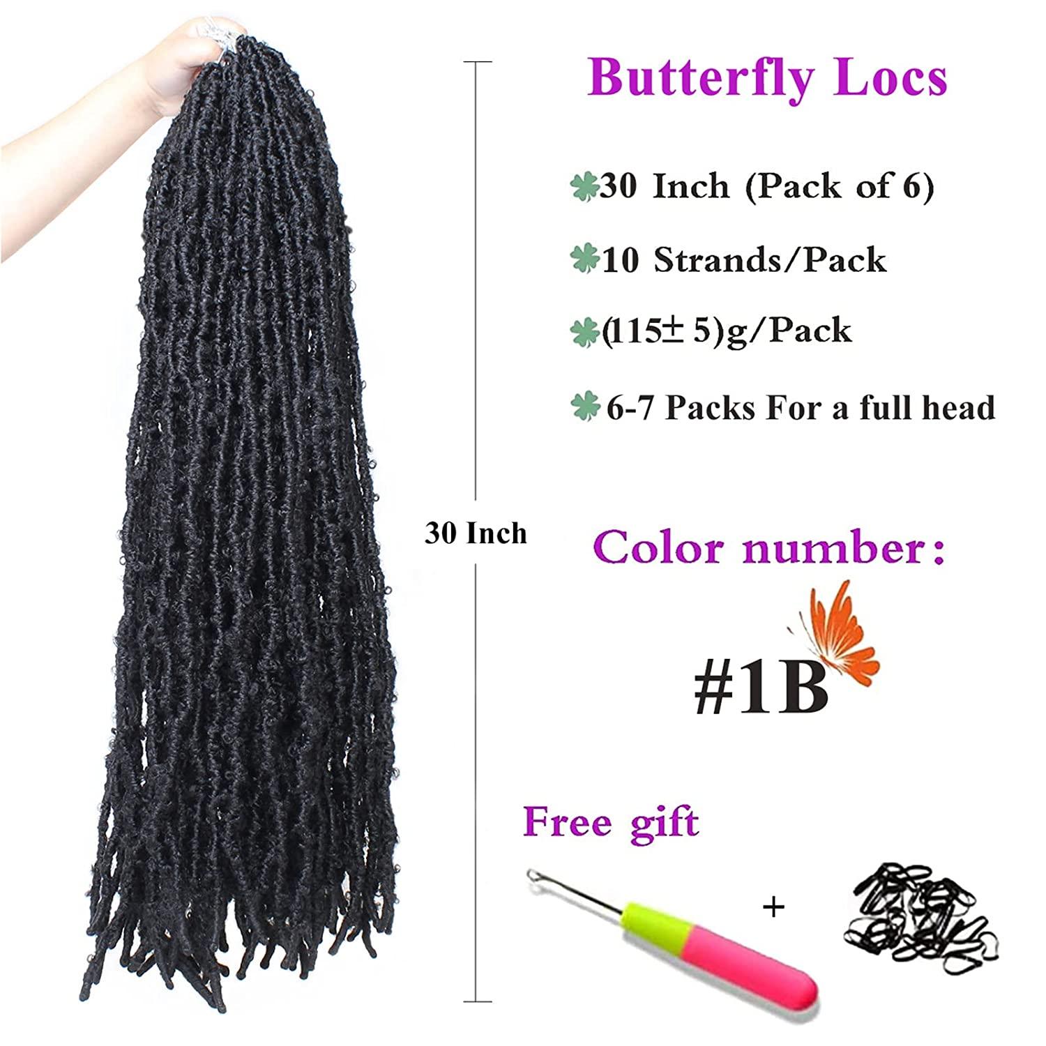 30 Inch Butterfly Locs Crochet Hair 6Packs | Pre-Twisted Long ...