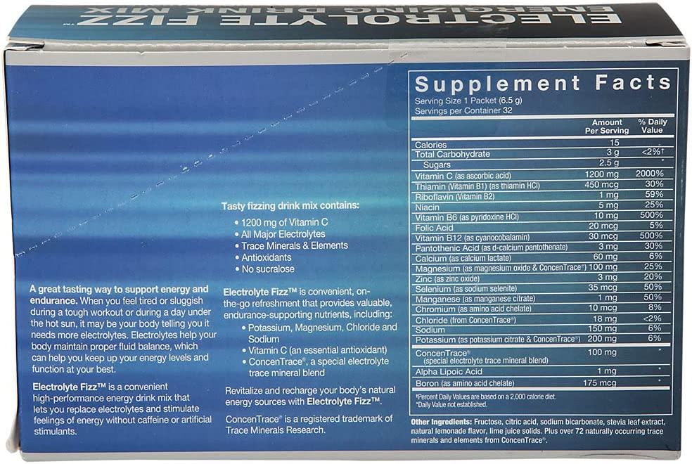 BodyTech Electrolyte Fizz Packets - Lemon Lime Flavor - 1200MG Vitamin ...