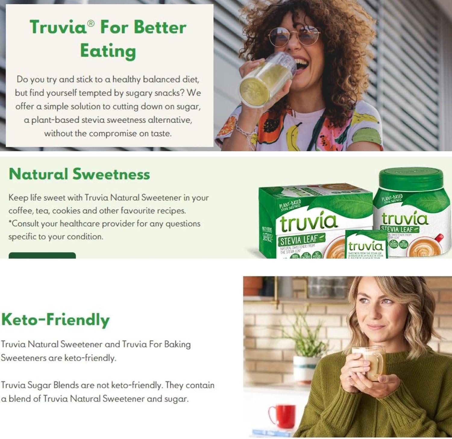 Truvia Stevia Sweetener Bundle - 2 Packs x 100 Tablets, 5g - Calorie ...