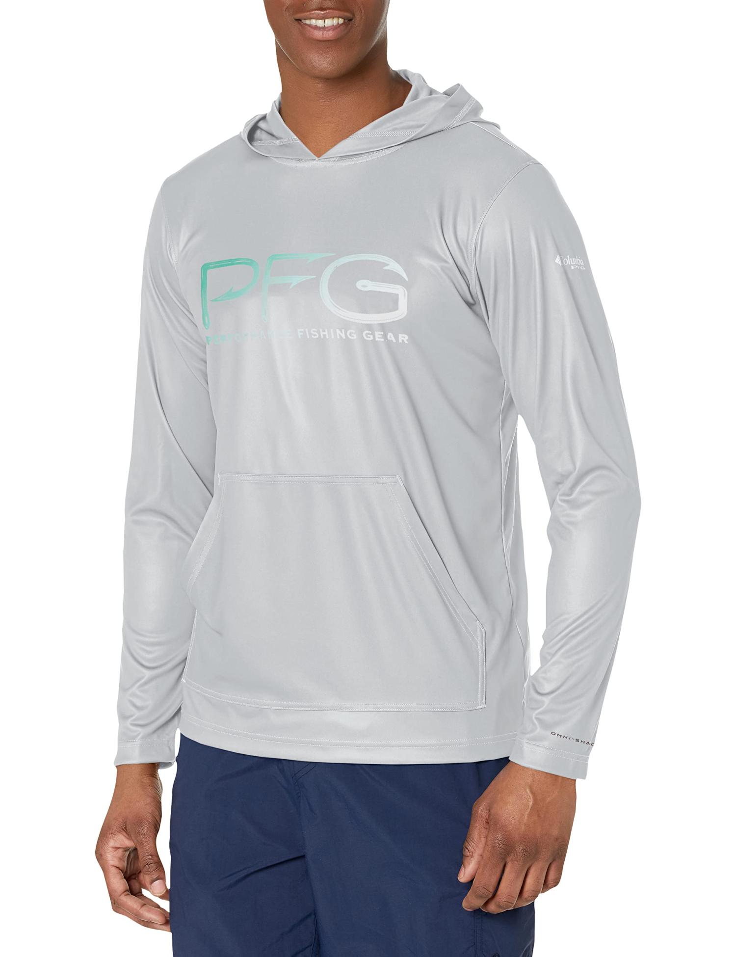 Columbia Men's Terminal Tackle PFG Hooks Hoodie - Cool Grey/White ...
