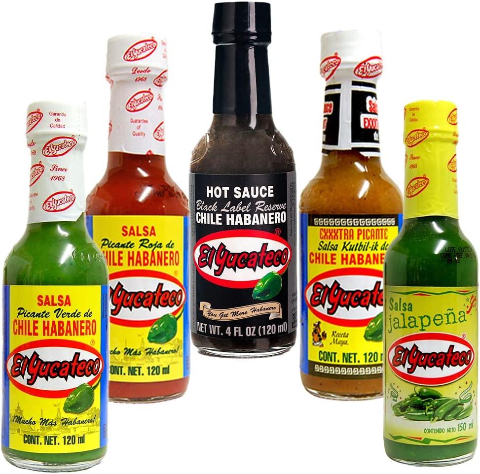 EL YUCATECO "BIG FIVE" HOT SAUCE KIT/Mexican Hot Sauce Selection of 5 ...