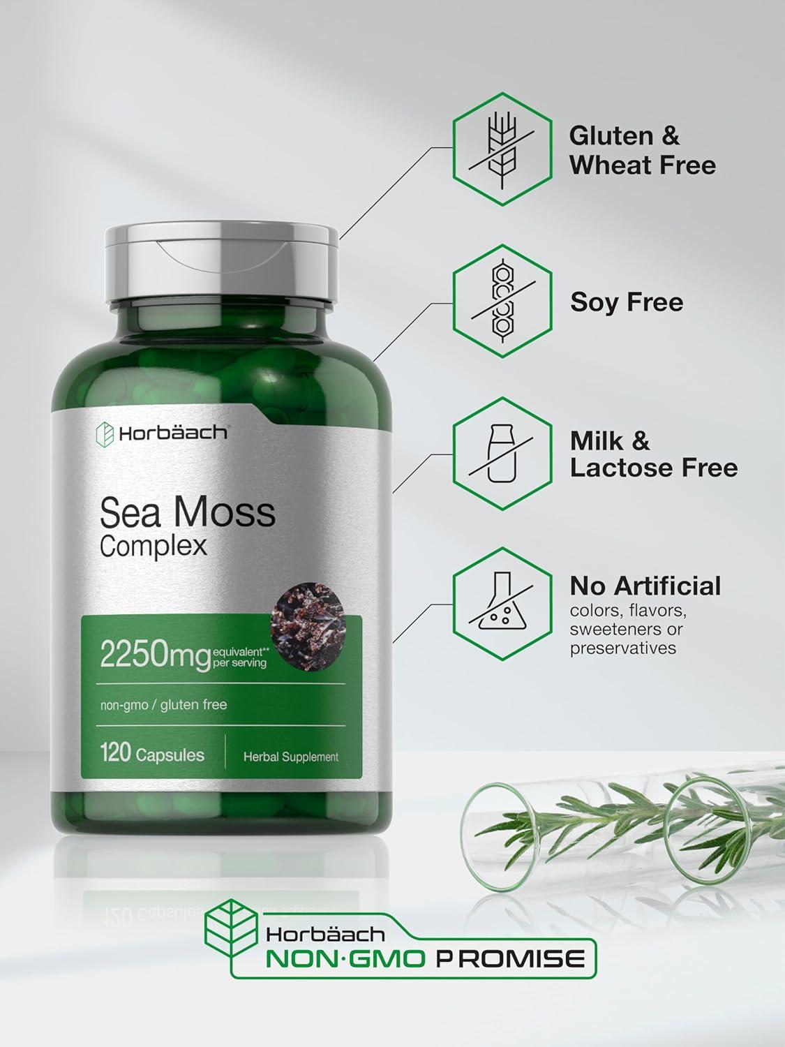 Horb ach Sea Moss Complex Capsules | 2250mg | 120 Count | Complex ...