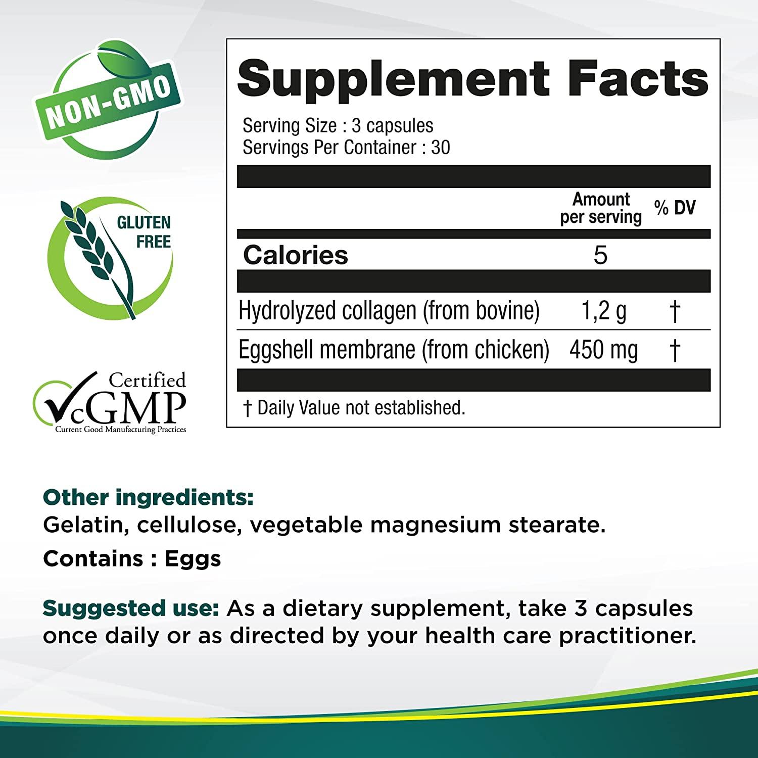 Genacol Eggshell Membrane + Collagen Joint Supplement (90 Capsules ...