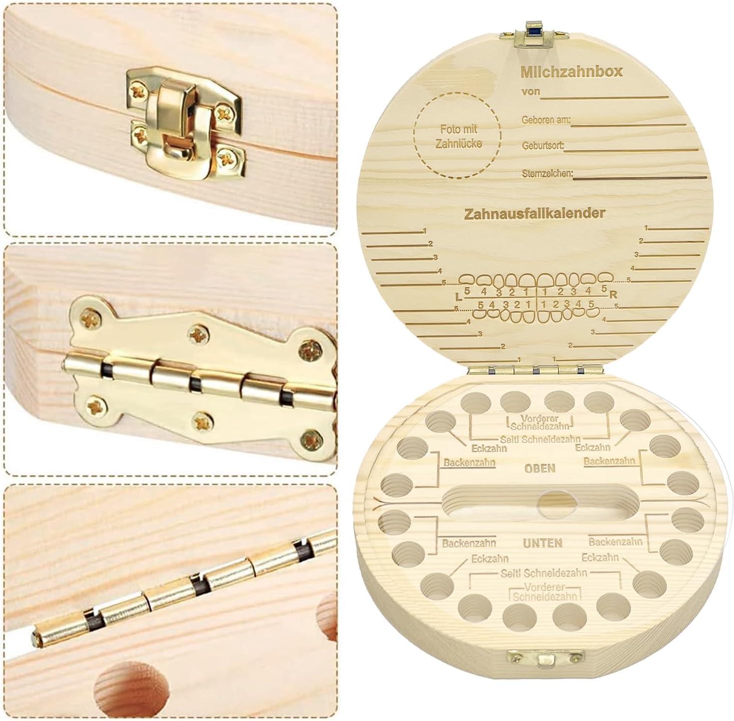 Toothbox Wooden Milk Teeth Storage Box - Premium Keepsake for Baby ...