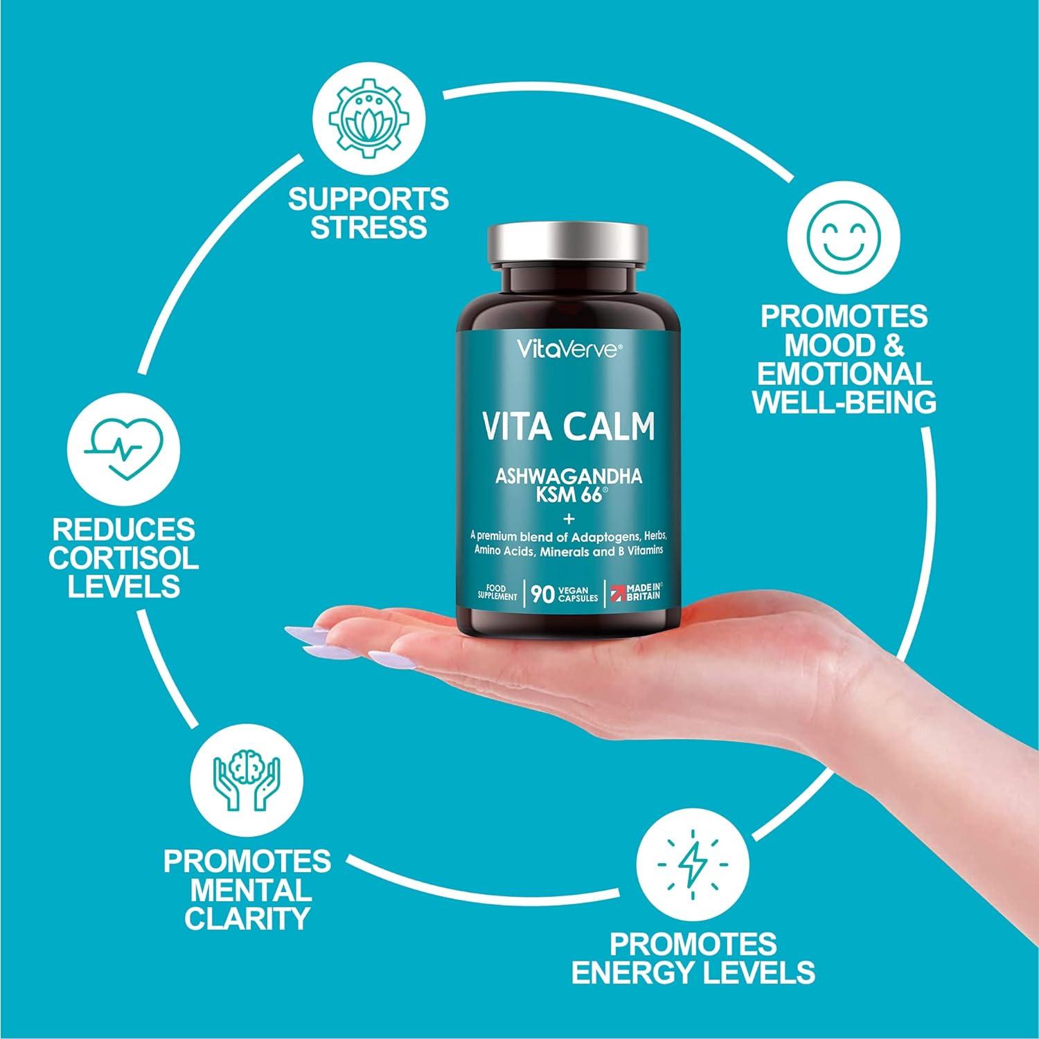 Vita Calm All-in-One Stress Relief with Ashwagandha KSM 66 12000mg ...
