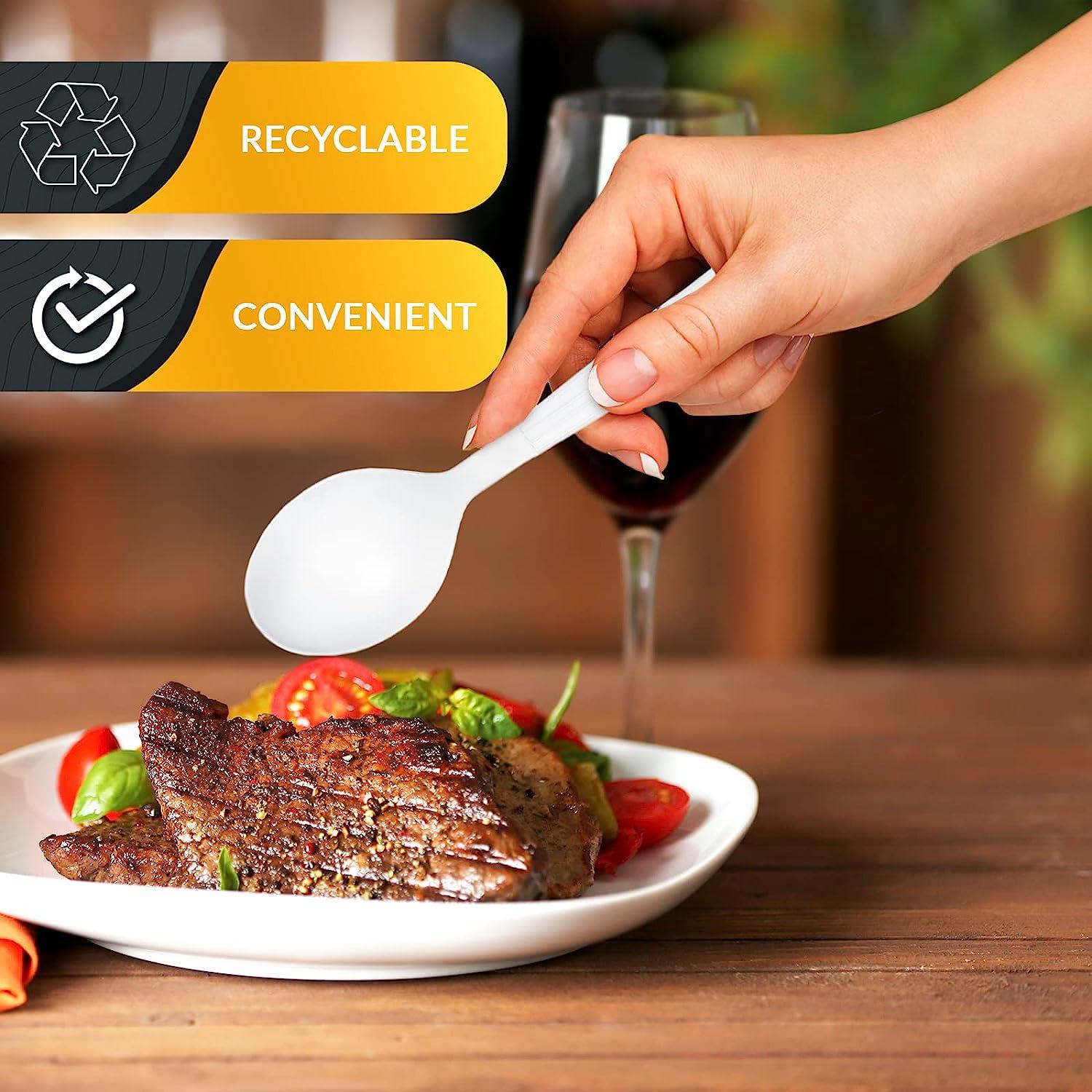 PAMI Heavy Weight Disposable Plastic Soup Spoons 200-Pack - King Size ...