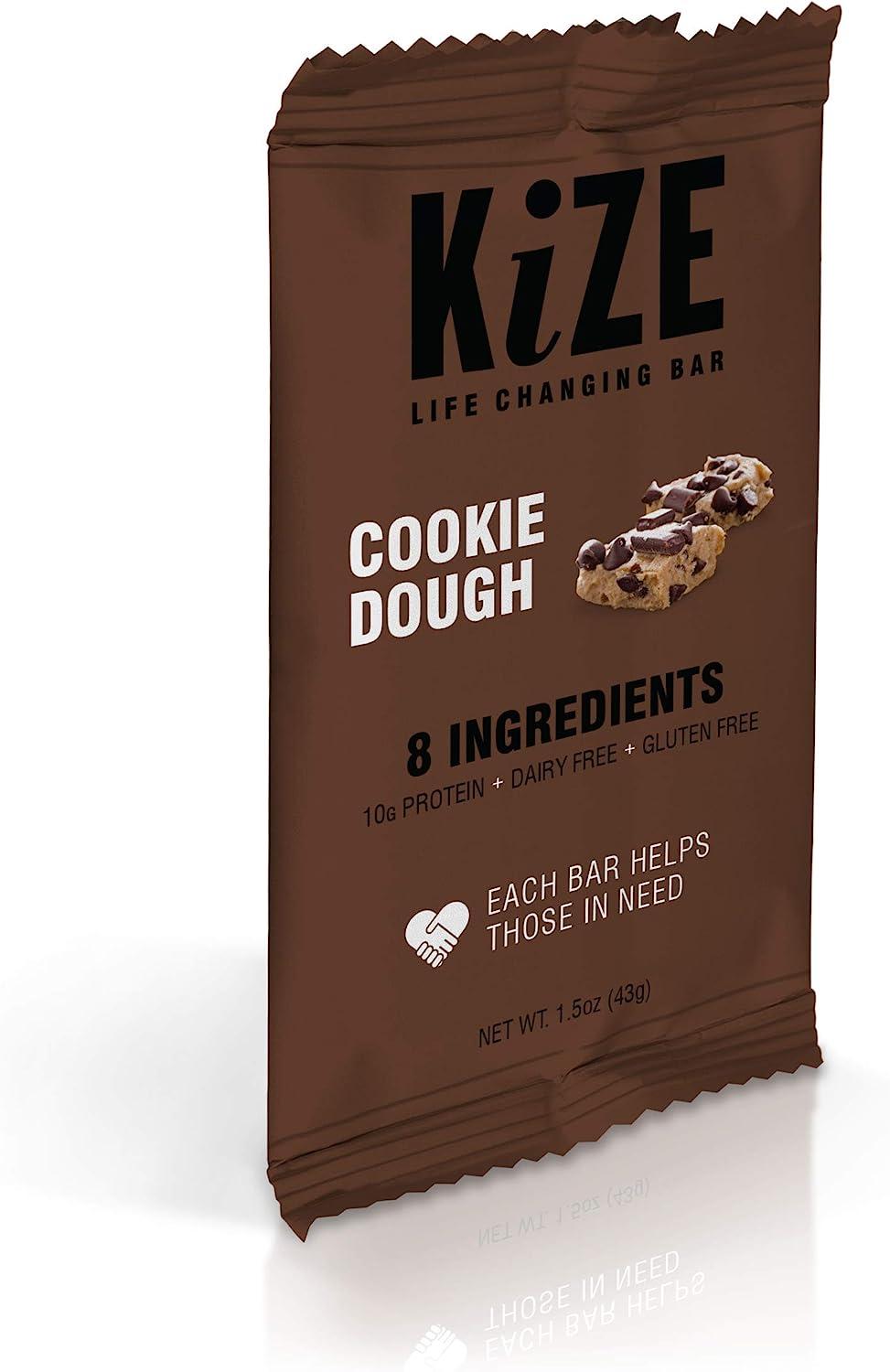 KiZE Energy Bar Cookie Dough - 10g Protein, 8 Ingredients, Gluten-Free ...
