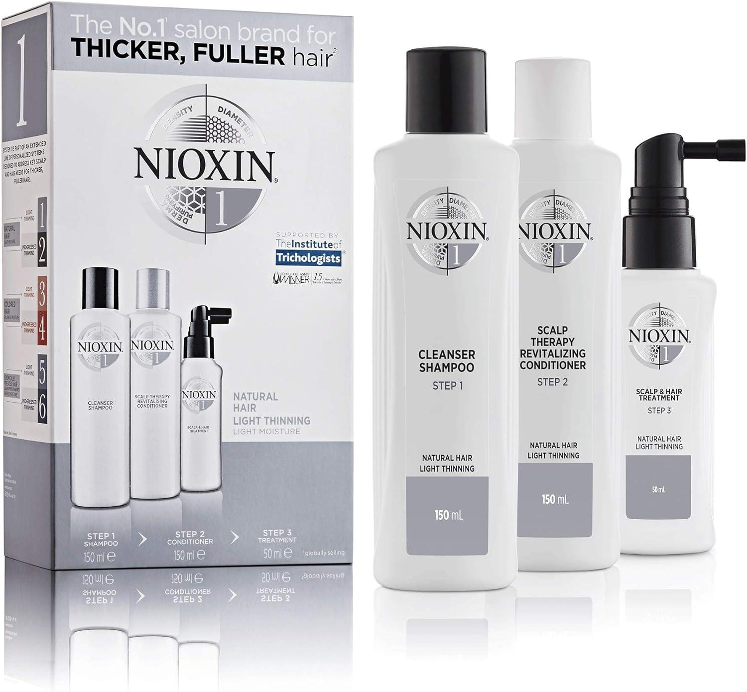 Nioxin 3-Part System | System 1 | Natural Hair with Light Thinning Hair ...