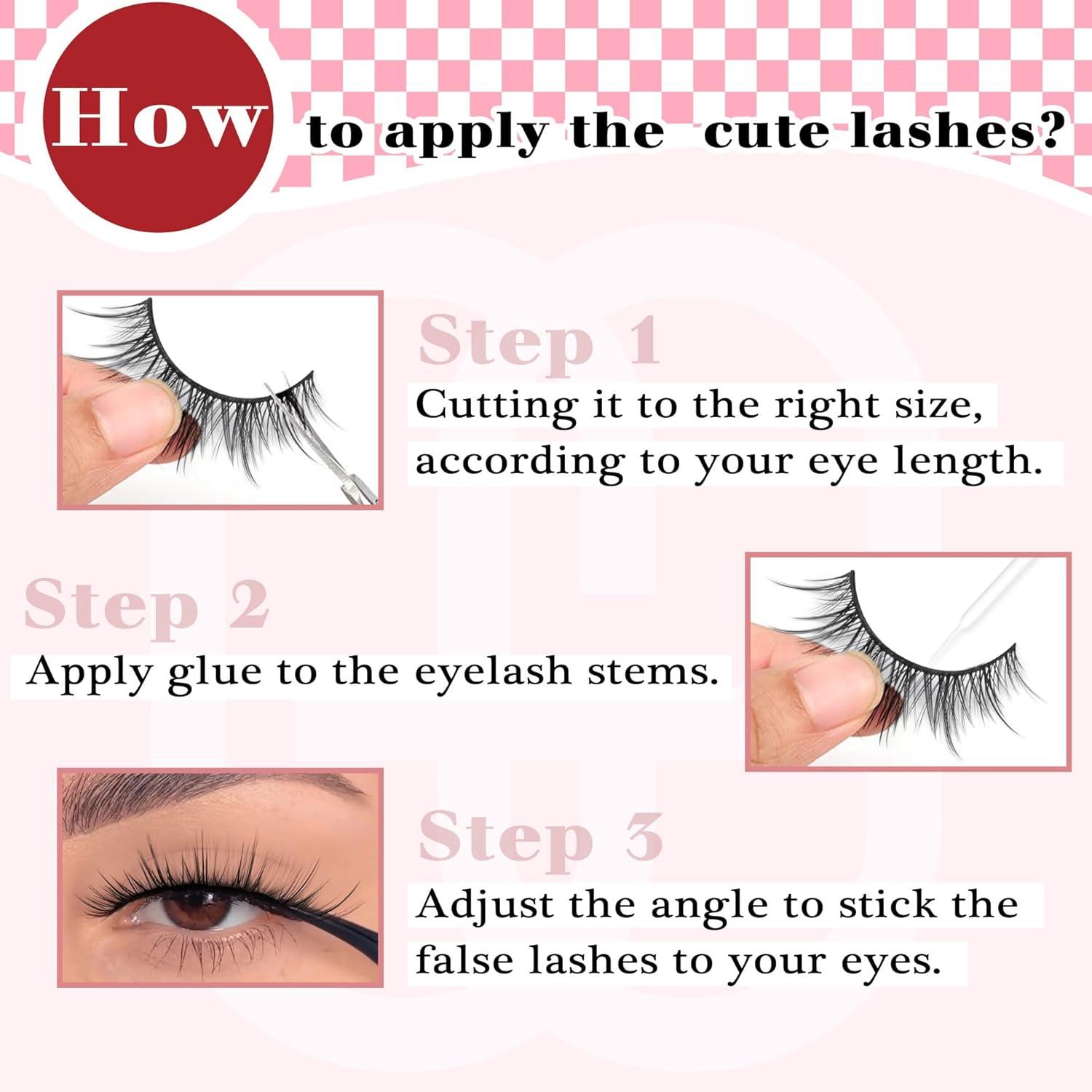 Manga Lashes False Eyelashes Wispy Eye Lashes Fluffy Anime Lashes Strip ...