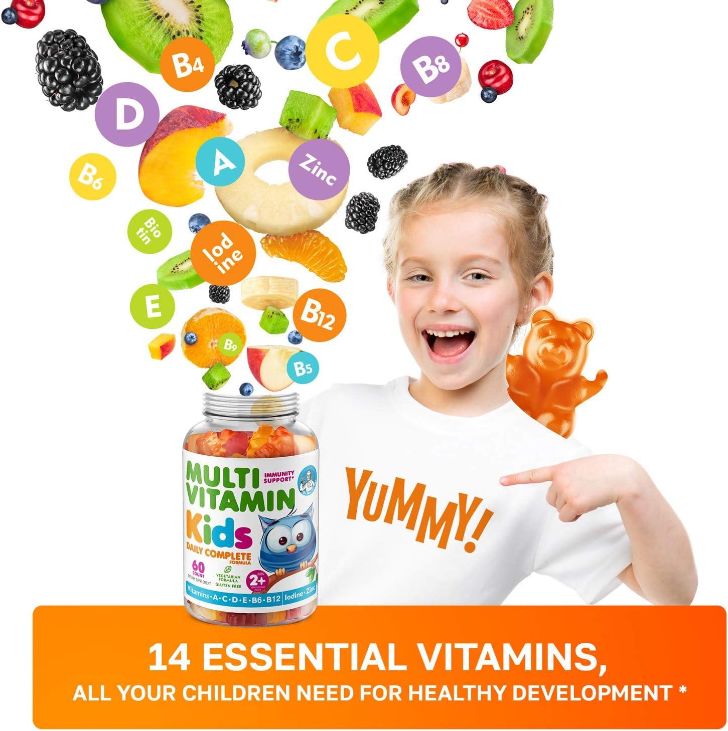 Kids Multivitamin Gummies with 14 Essential Vitamins and Magnesium ...