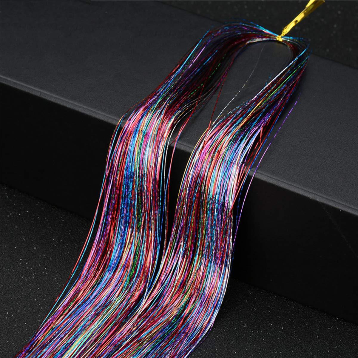 Tototoo Hair Tinsel 3000 Strands Kit - 12 Colors Fairy Hair Extensions ...