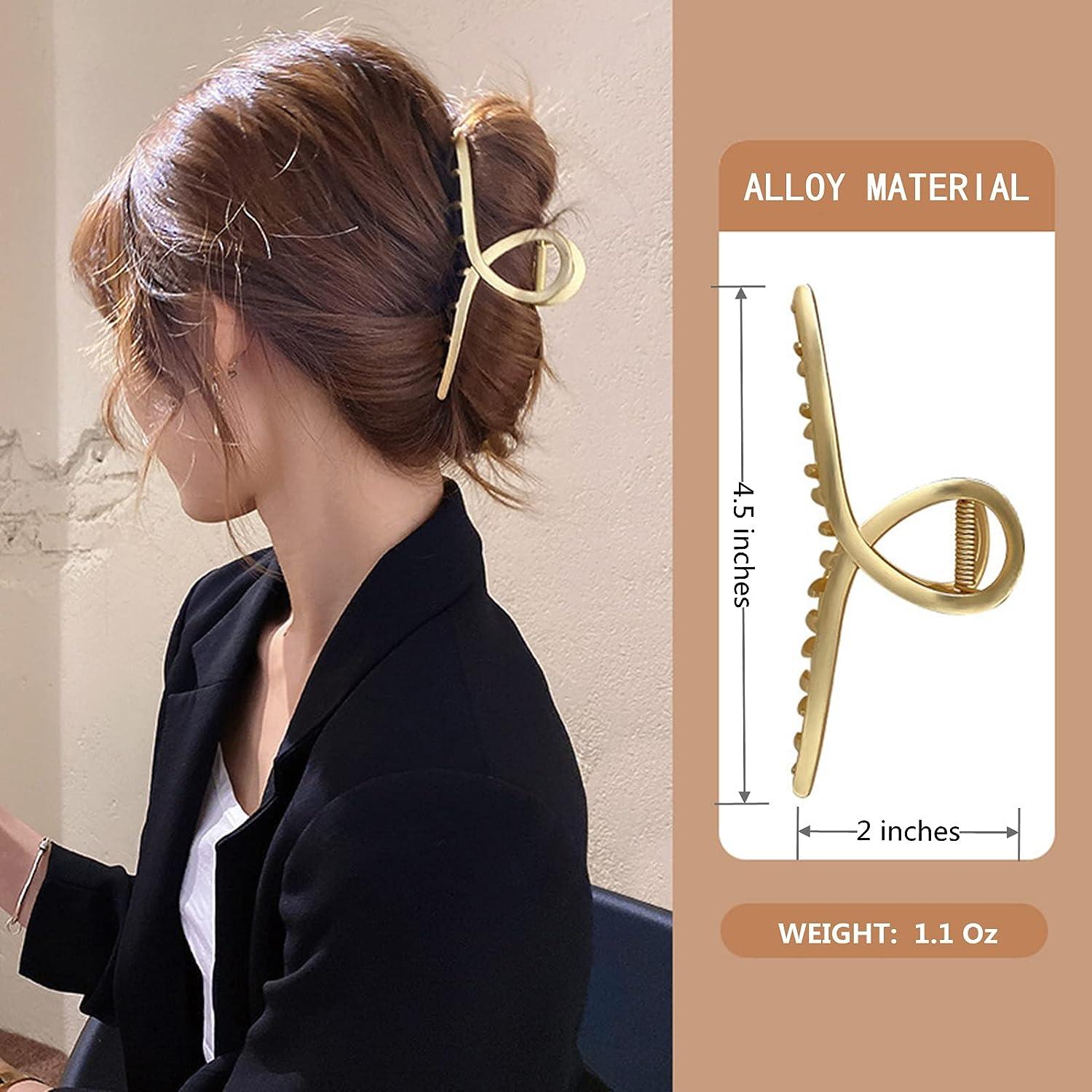 Walk Diary 3 Pcs Metal Claw Clip Set for Thick Hair - Gold Hair ...