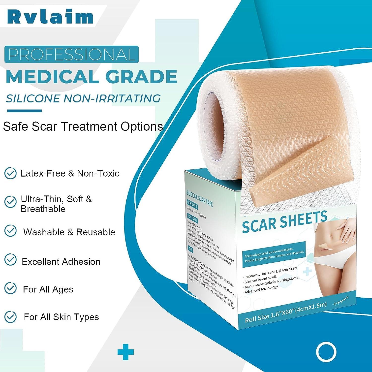 Silicone Scar Sheets Tape (1.6 x 60 Roll) - Professional Scar Removal ...